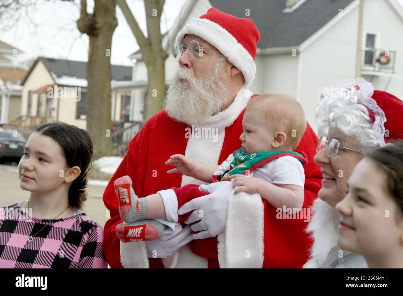 Racine, Wisconsin, USA. 25th Dec, 2024. SantaÃ s sleigh was a school ...