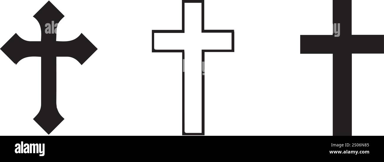 vector cross christian religious icon illustration Stock Vector Image ...