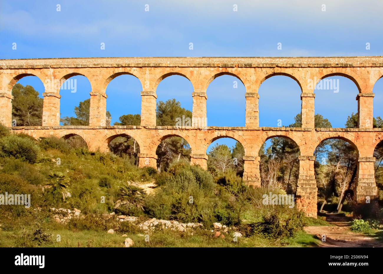 Tarragona, Spain - December 24th 2024 - The ancient Roman aquaduct of ...