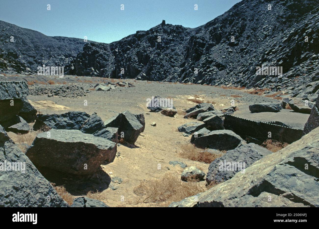Ancient Egyptian quarry area Wadi Hammamat, Arabian desert, Egypt ...