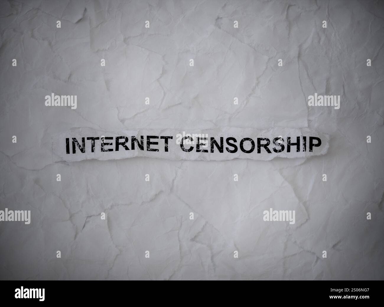Crumpled piece of paper with words Internet Censorship on torn white ...
