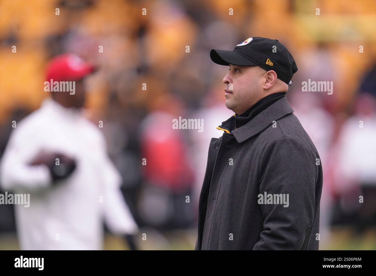 General Manager of the Pittsburgh Steelers Omar Khan walks the field ...
