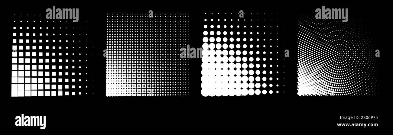 design elements. Halftone dotted frames set. Vector illustration Stock ...