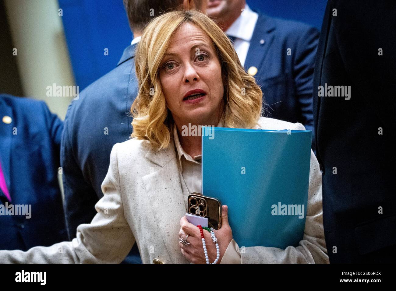 Prime Minister of Italy Giorgia Meloni during the roundtable of the ...