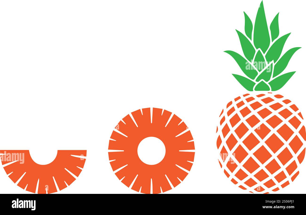 Juicy exotic fruits pineapple Stock Vector Images - Alamy