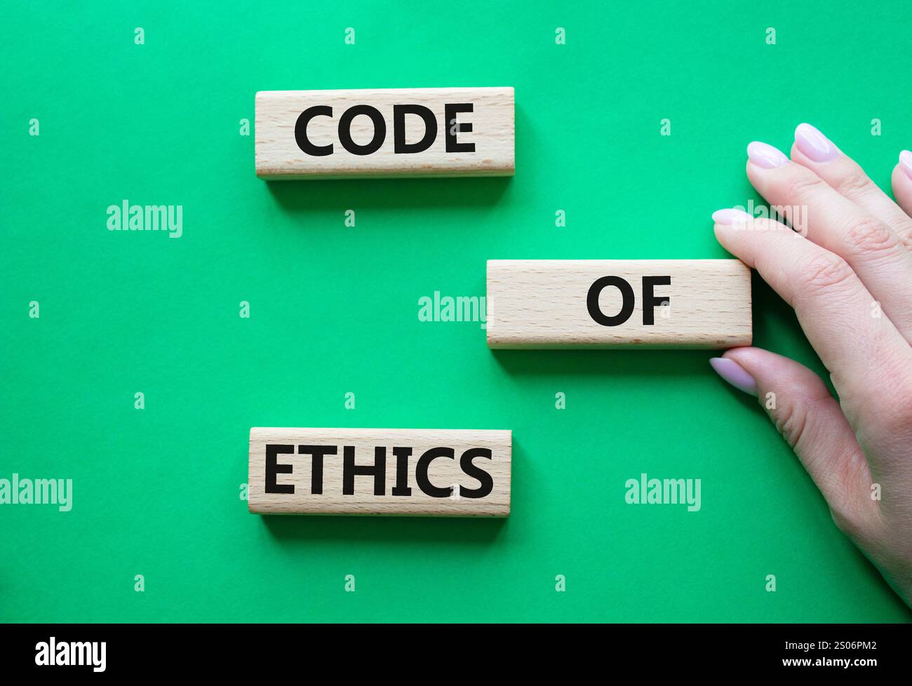 Code of ethics symbol. Concept words Code of ethics on wooden blocks ...