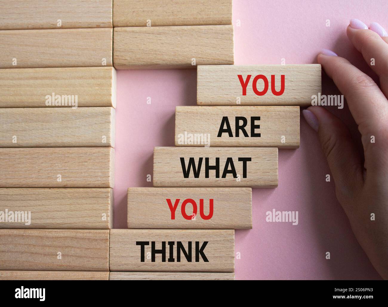 You are what you think symbol. Wooden blocks with words You are what ...