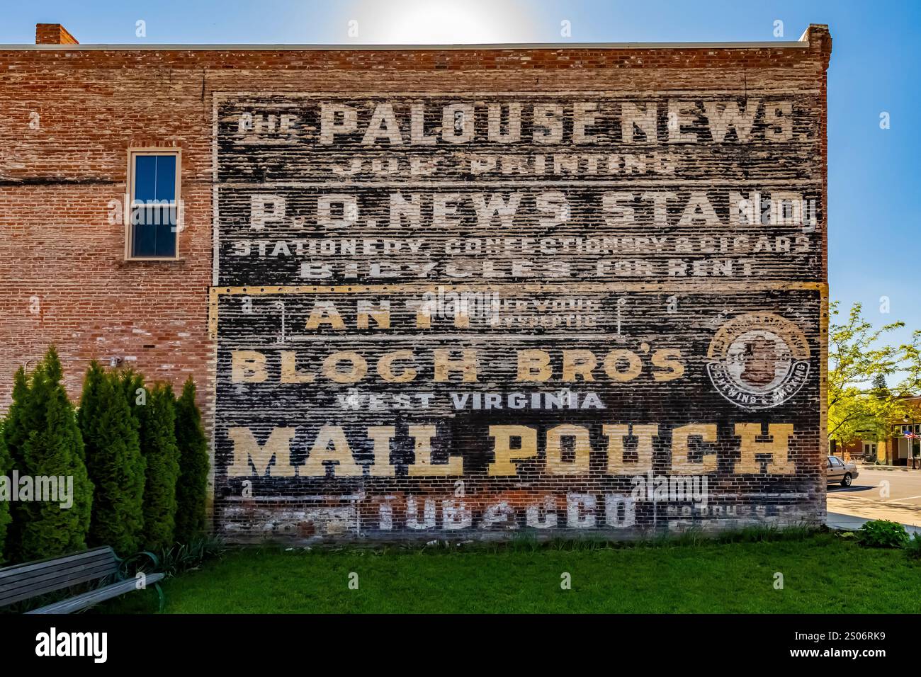 Ghost sign on brick wall in village of Palouse, Washington State, USA ...