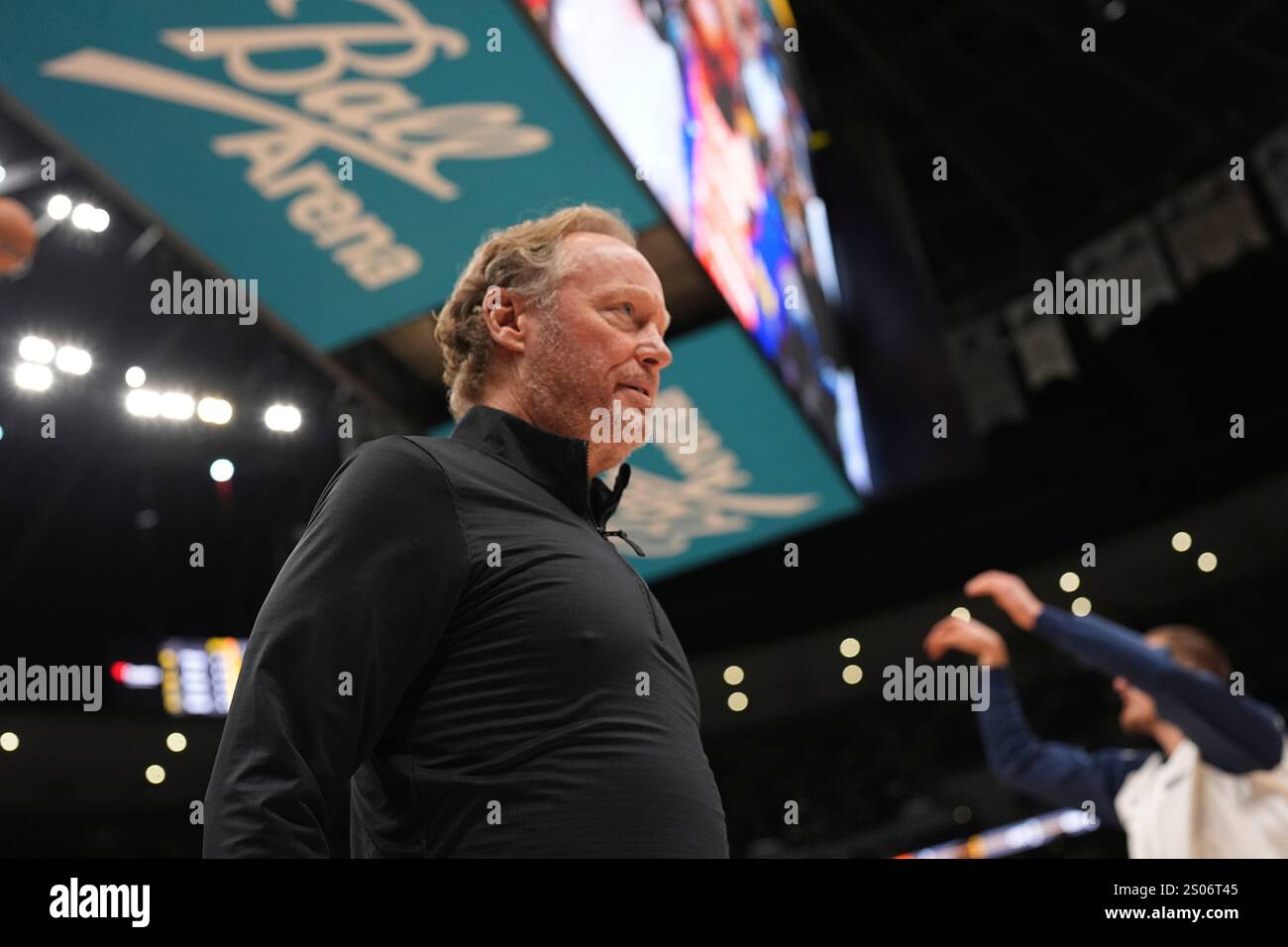 Phoenix Suns head coach Mike Budenholzer () in the first half of an NBA ...