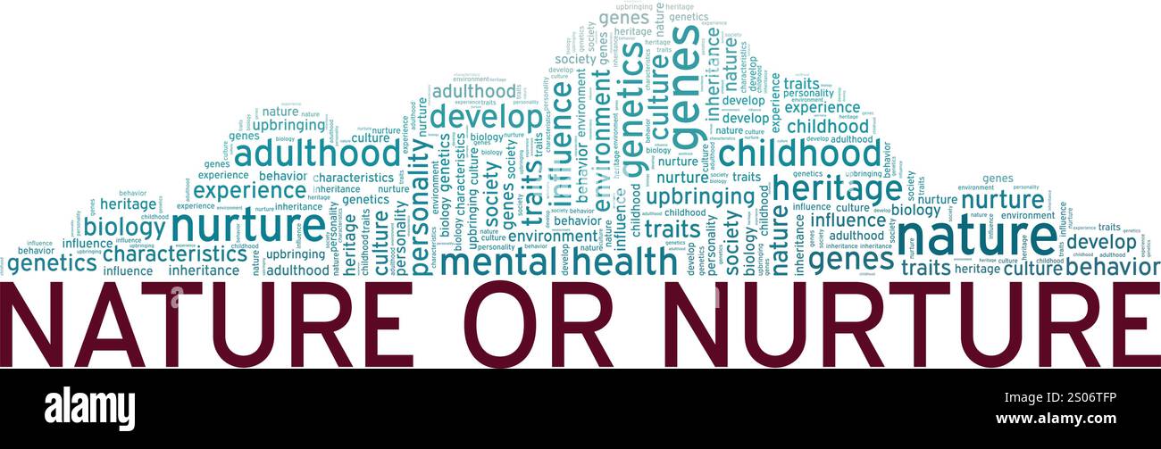 Nature or Nurture word cloud conceptual design isolated on white ...