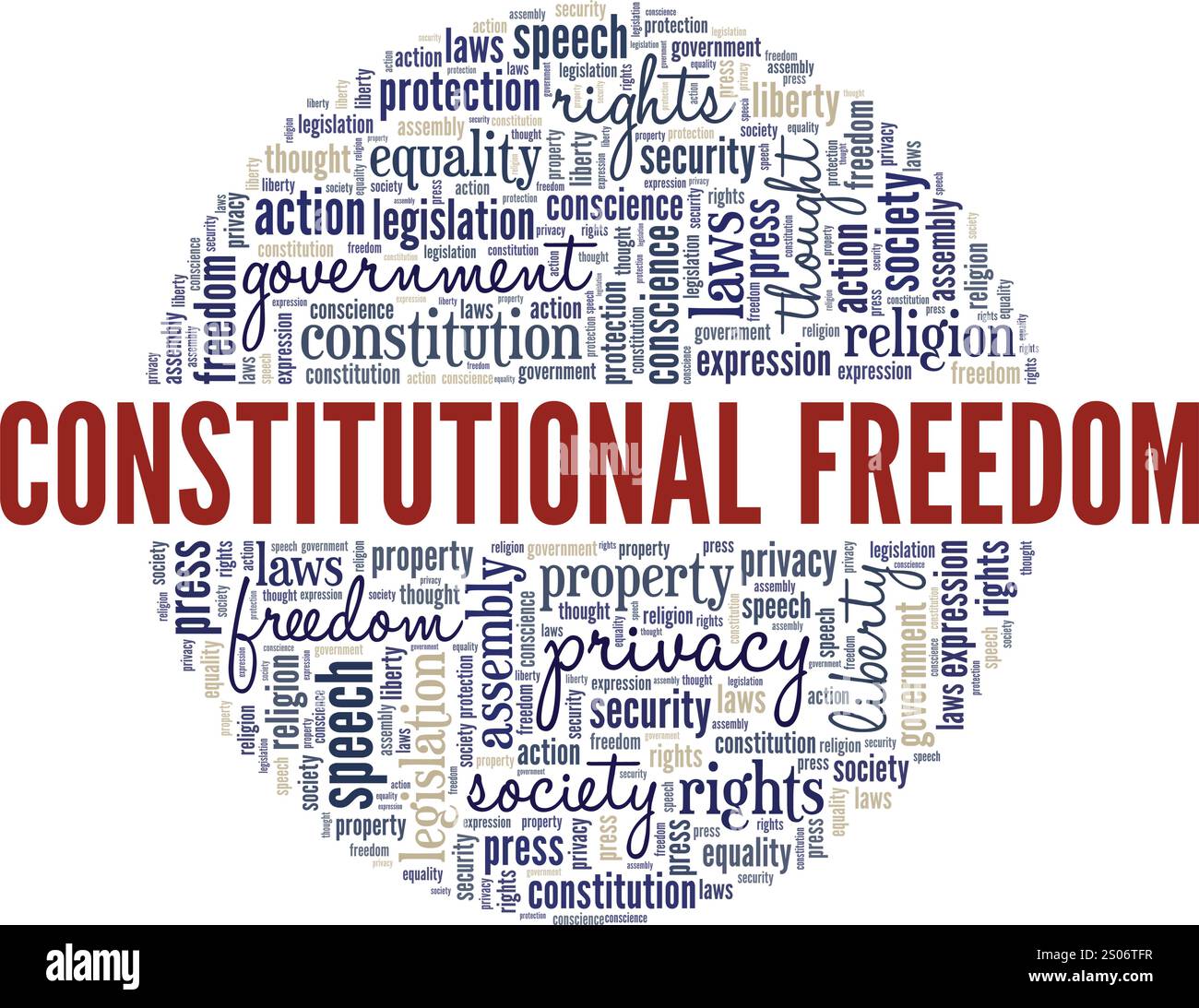 Constitutional Freedom word cloud conceptual design isolated on white ...