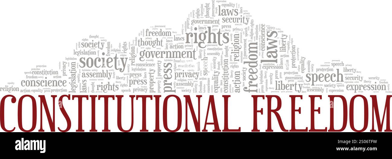 Constitutional Freedom word cloud conceptual design isolated on white ...