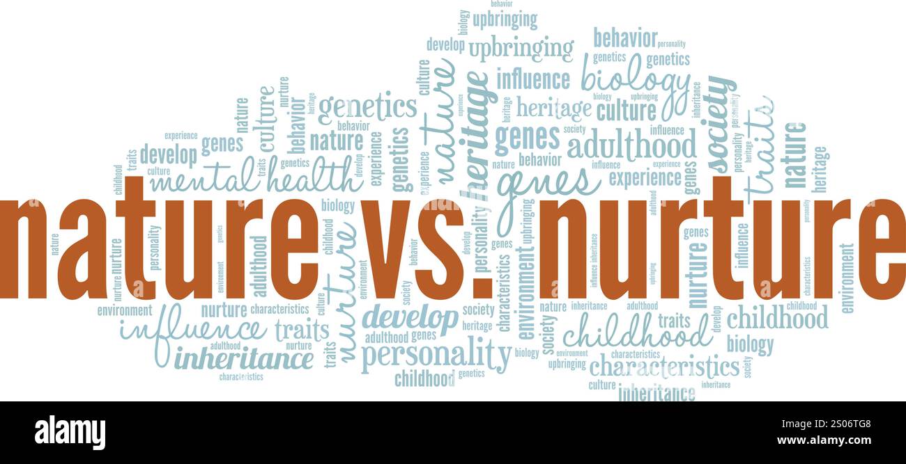 Nature vs. Nurture word cloud conceptual design isolated on white ...