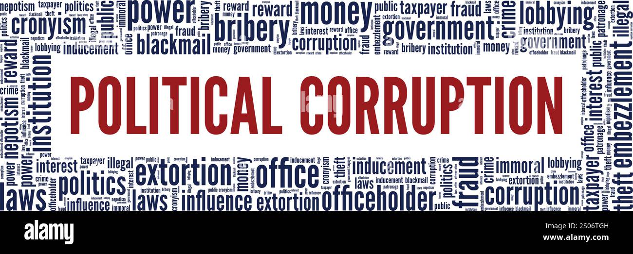 Political Corruption word cloud conceptual design isolated on white ...