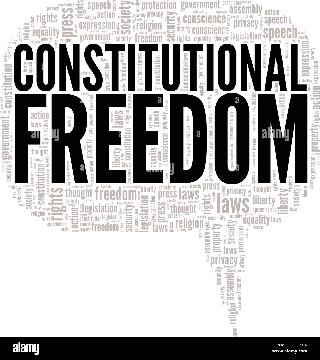 Constitutional Freedom word cloud conceptual design isolated on white ...