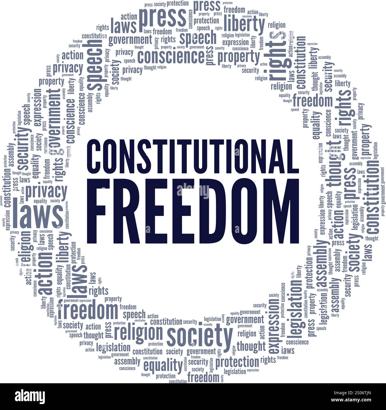 Constitutional Freedom word cloud conceptual design isolated on white ...