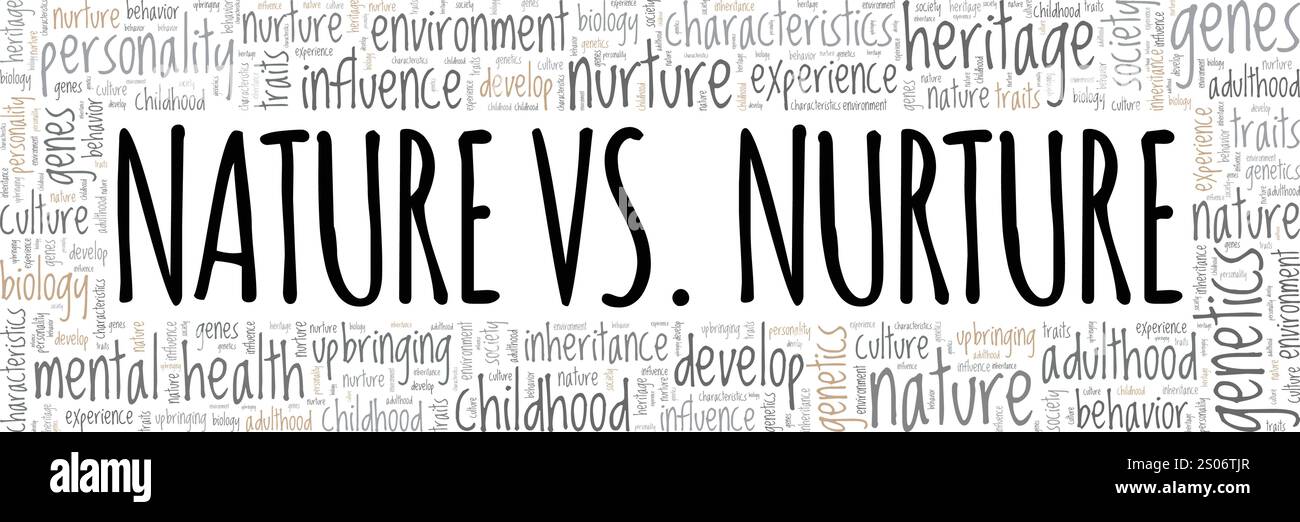 Nature vs. Nurture word cloud conceptual design isolated on white ...