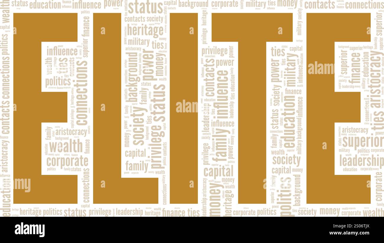 Elite word cloud conceptual design isolated on white background Stock ...