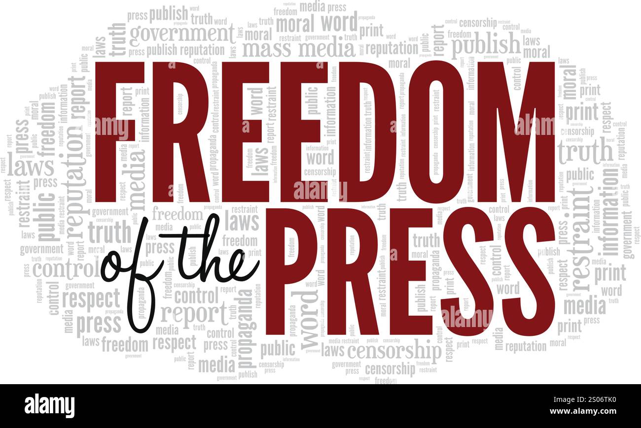 Freedom of the Press word cloud conceptual design isolated on white ...