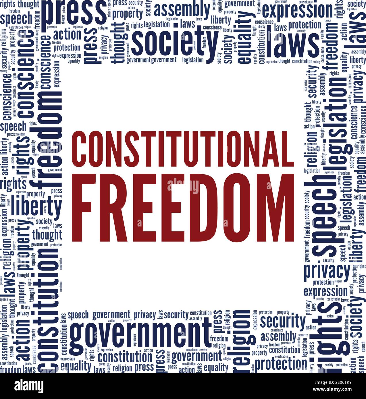 Constitutional Freedom word cloud conceptual design isolated on white ...