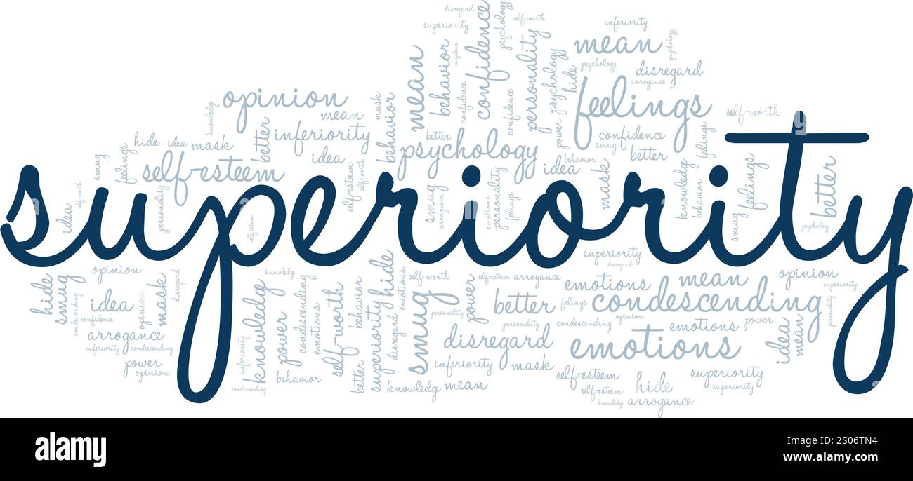 Superiority Complex word cloud conceptual design isolated on white ...