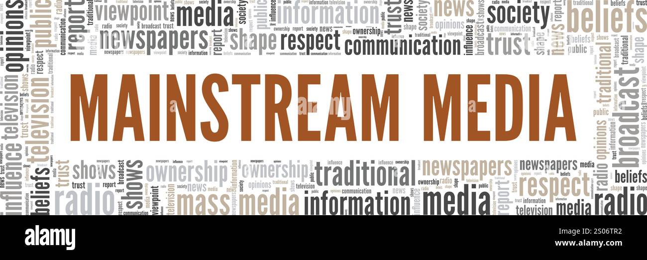 Mainstream Media word cloud conceptual design isolated on white ...