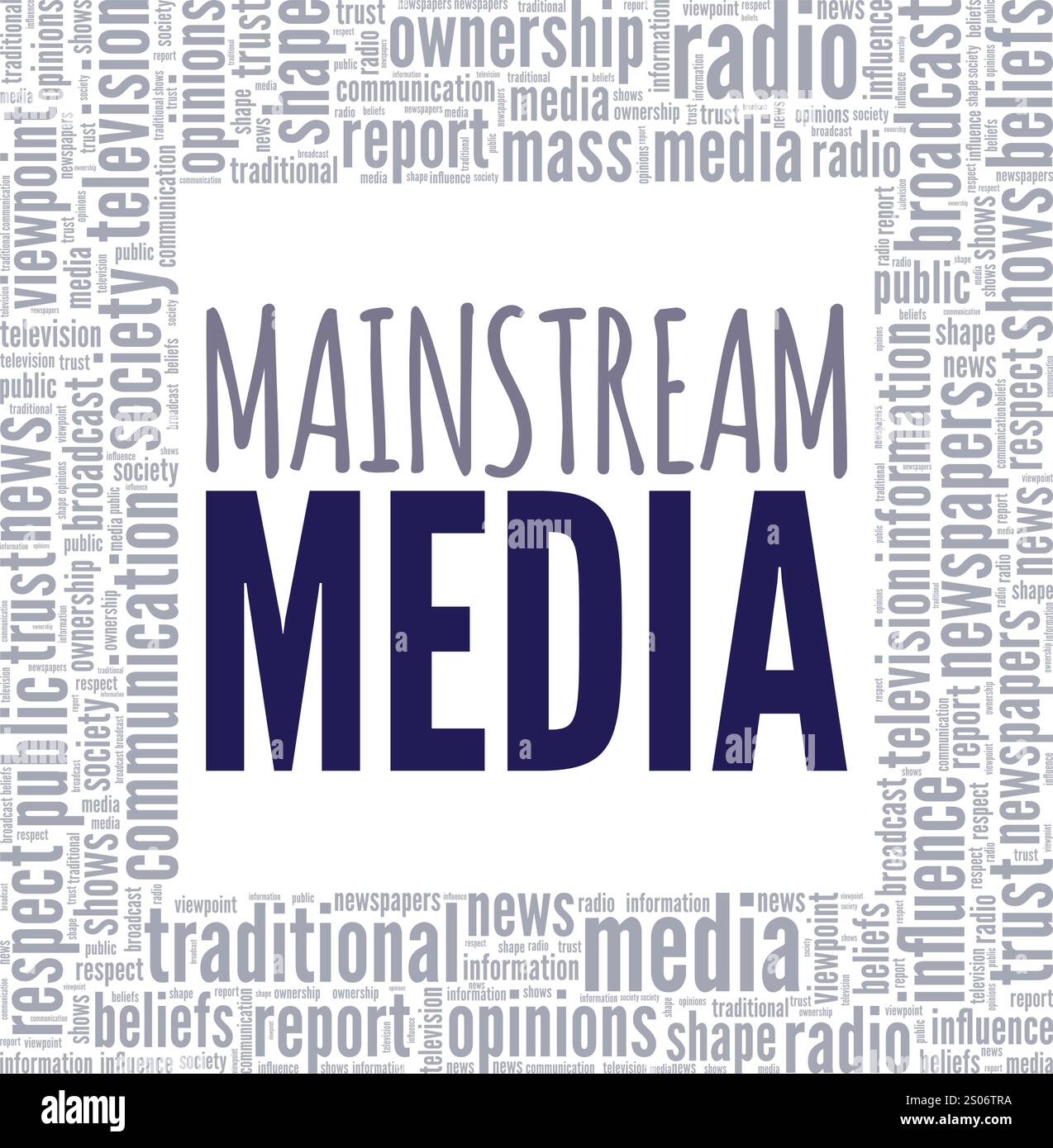 Mainstream Media word cloud conceptual design isolated on white ...