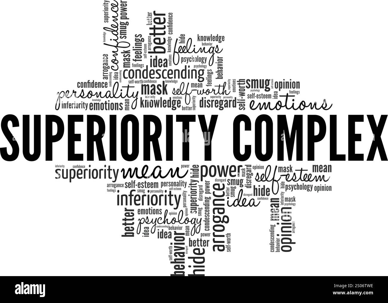 Superiority Complex word cloud conceptual design isolated on white ...
