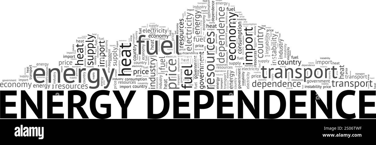 Energy Dependence word cloud conceptual design isolated on white ...