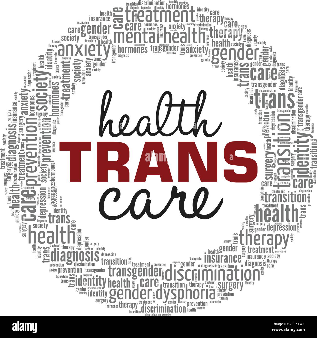 Transgender Health Care word cloud conceptual design isolated on white ...