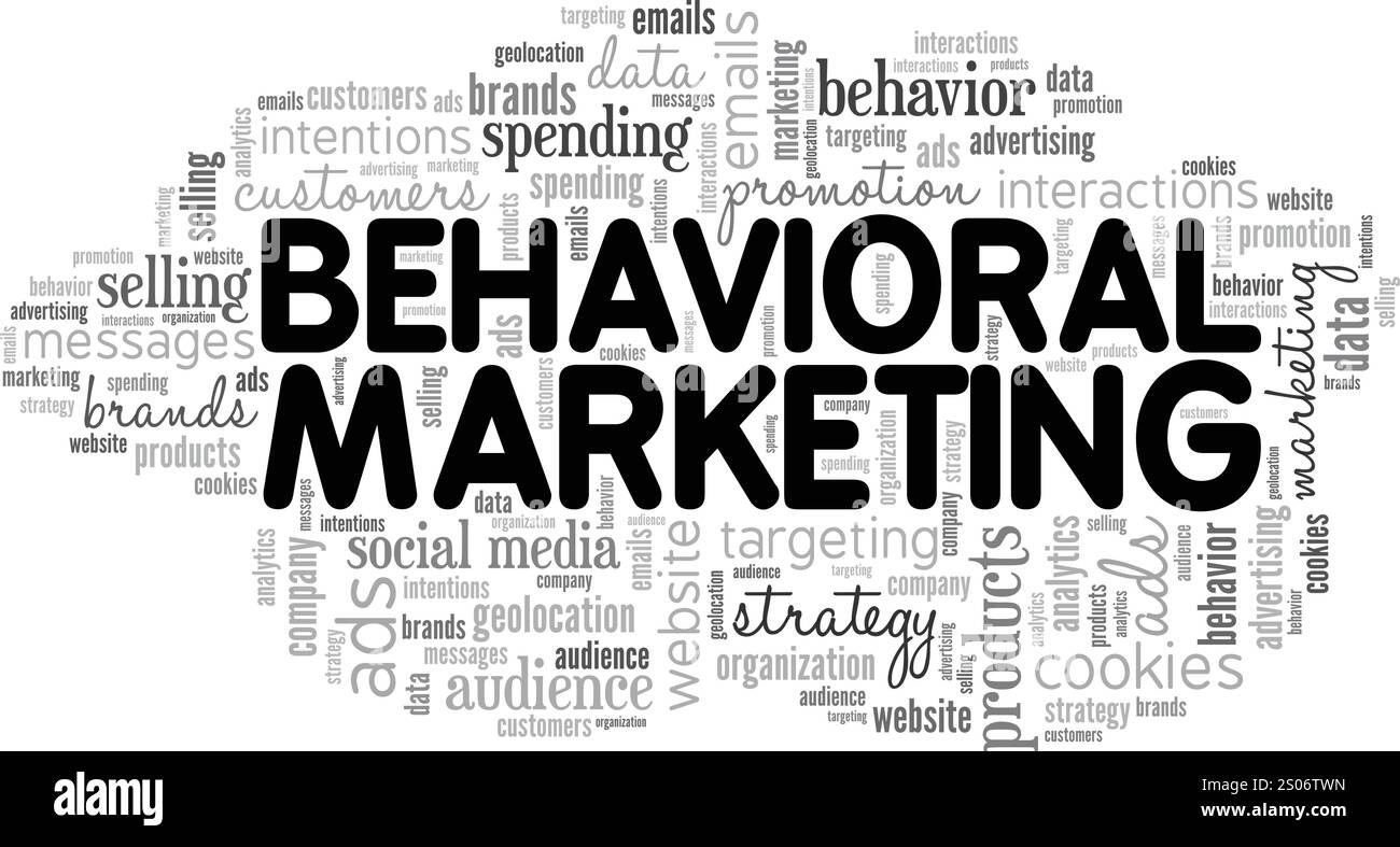 Behavioral Marketing word cloud conceptual design isolated on white ...