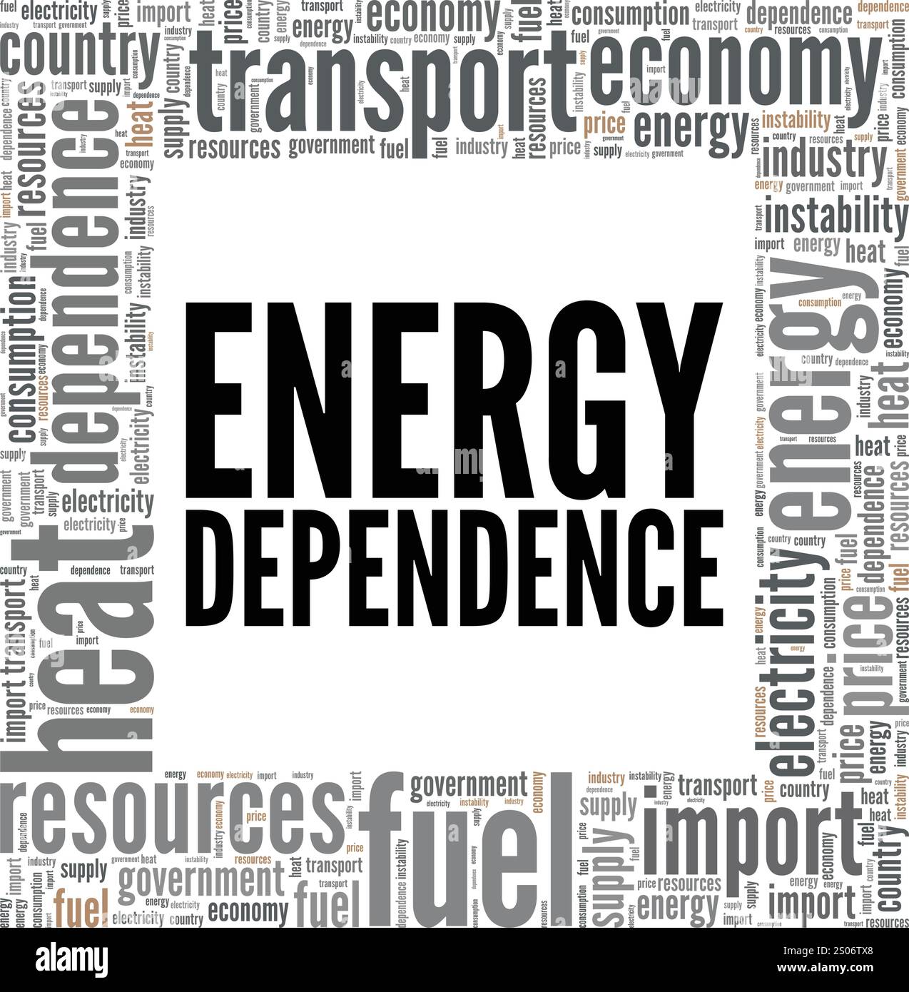 Energy Dependence word cloud conceptual design isolated on white ...