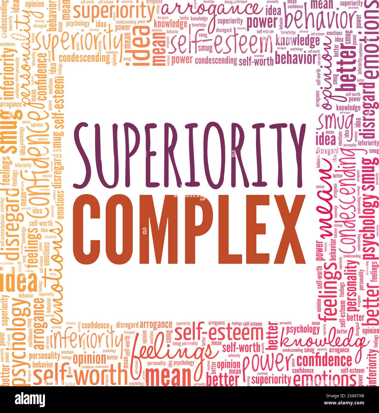 Superiority Complex word cloud conceptual design isolated on white ...