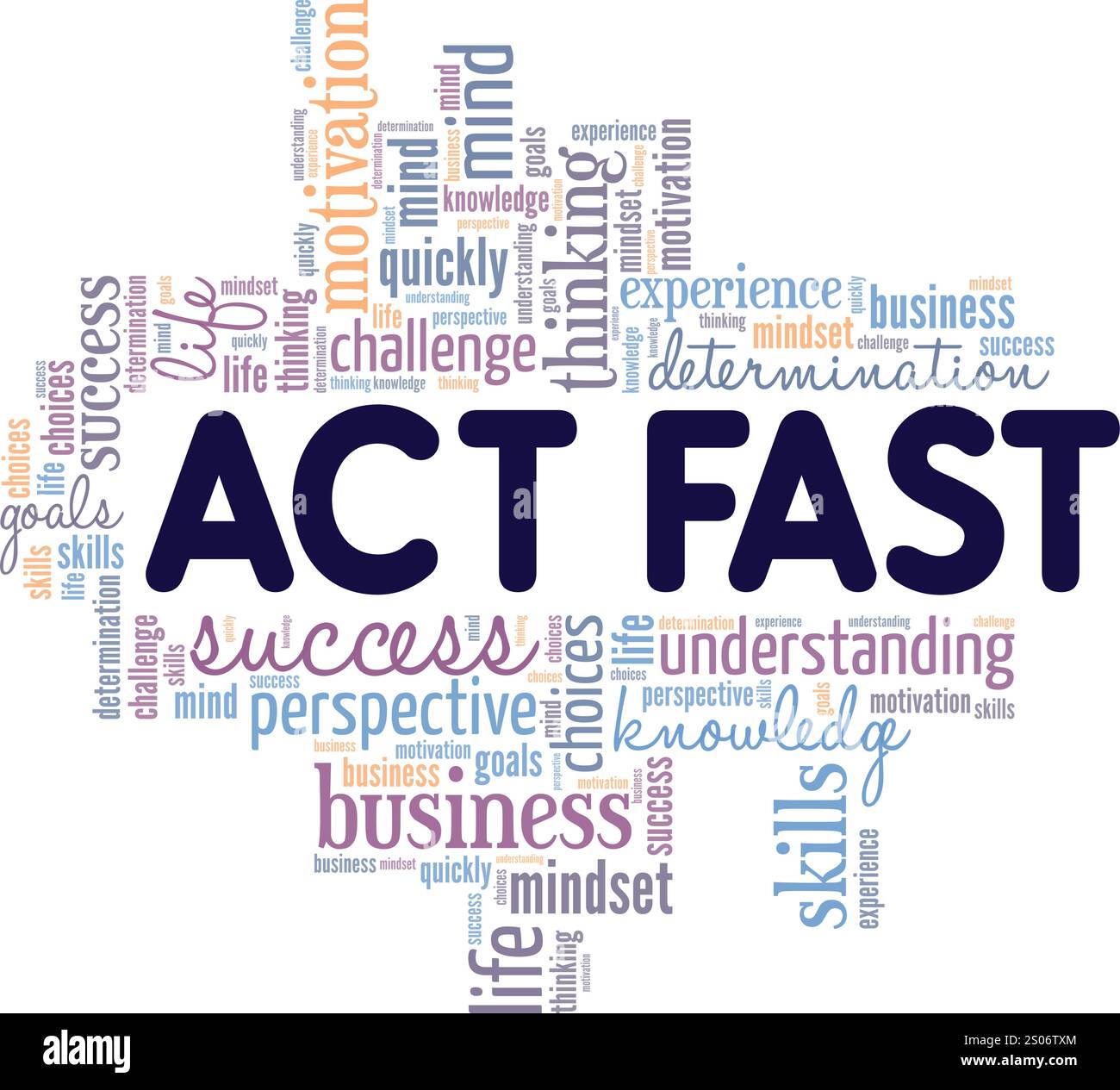 Act Fast word cloud conceptual design isolated on white background ...