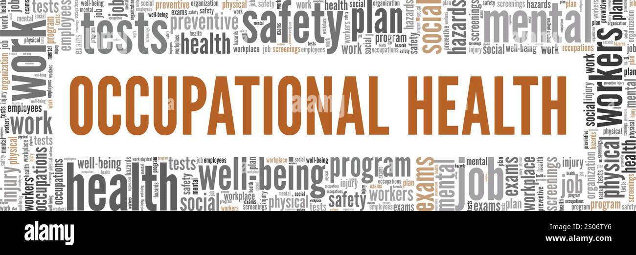 Occupational Health word cloud conceptual design isolated on white ...