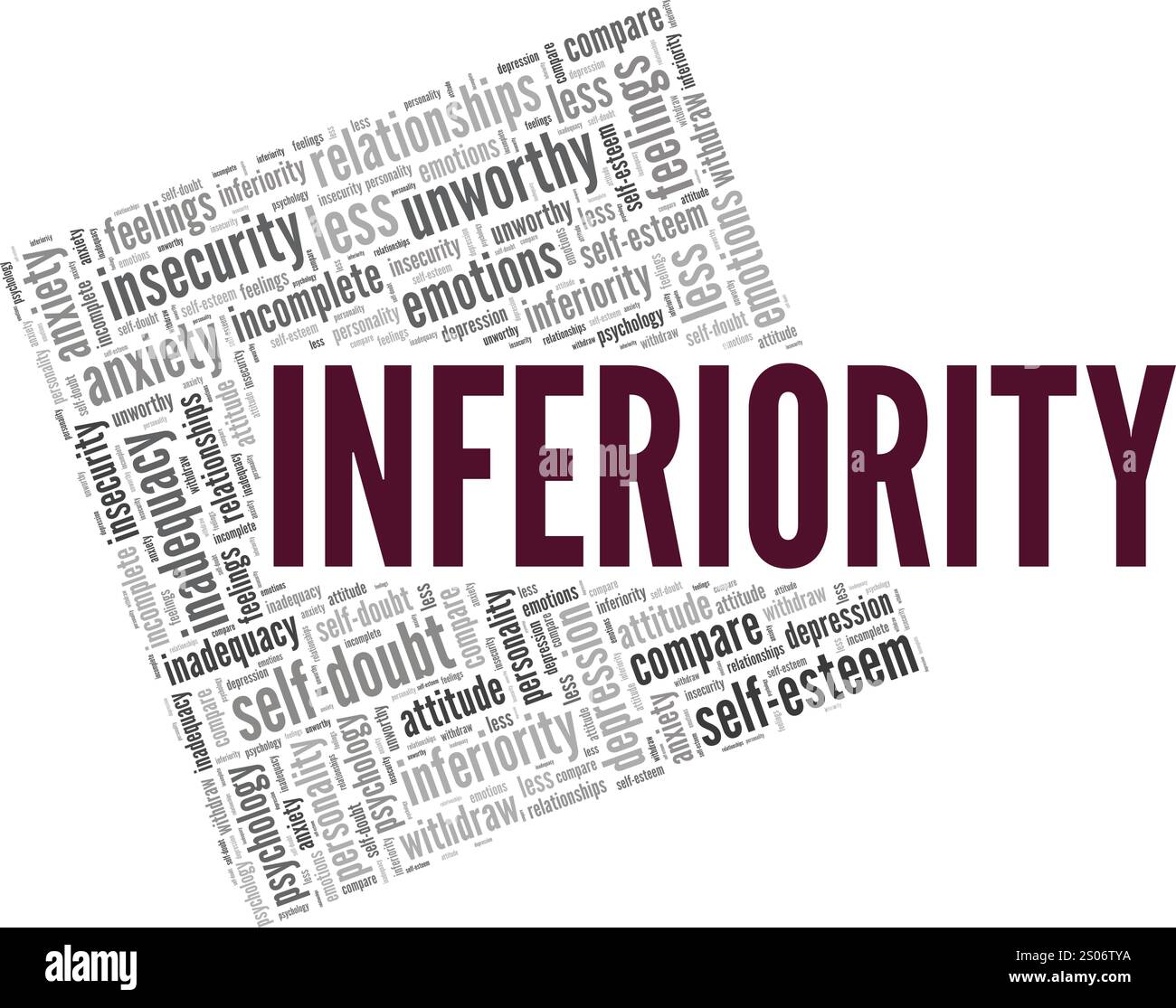 Inferiority Complex word cloud conceptual design isolated on white ...