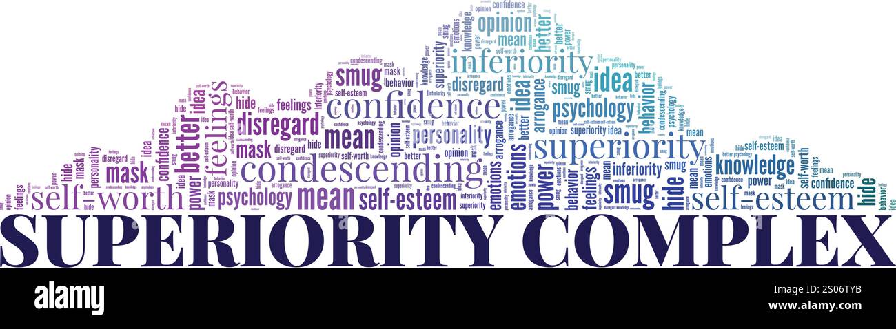 Superiority Complex word cloud conceptual design isolated on white ...
