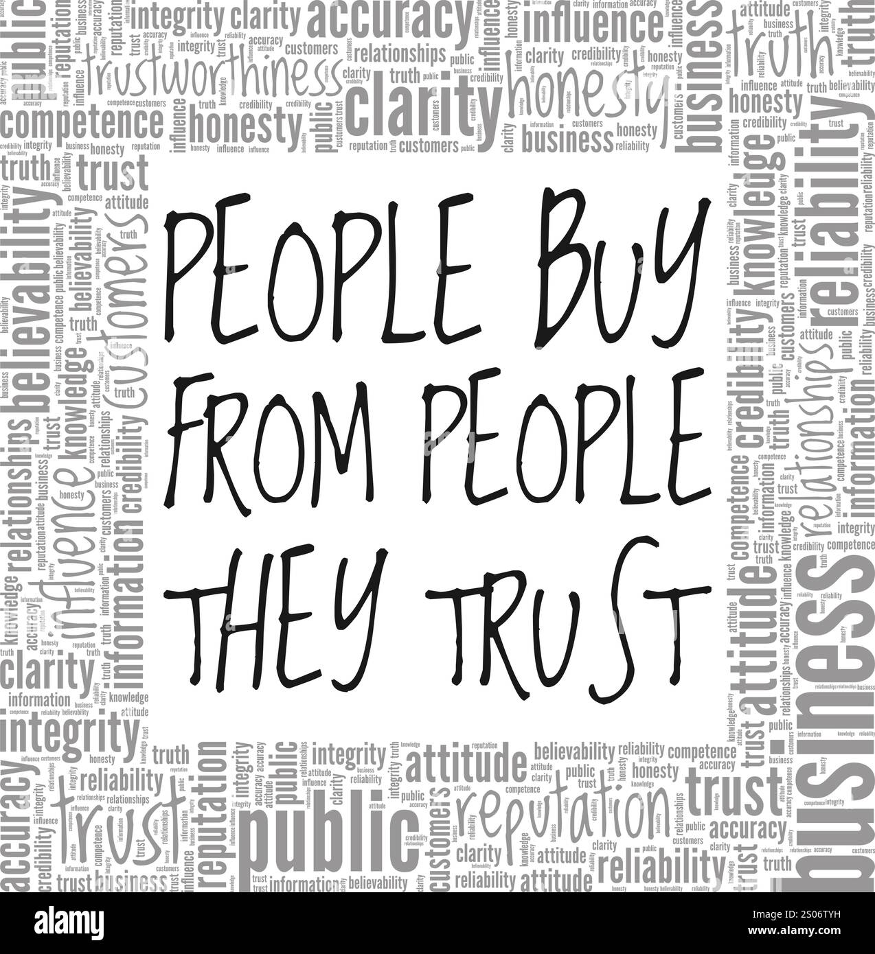 People Buy From People They Trust word cloud conceptual design isolated on white background ...
