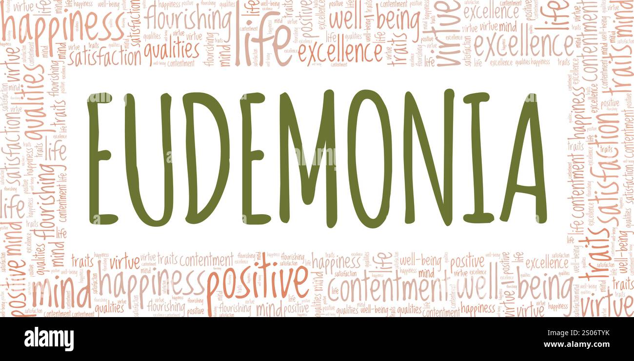 Eudemonia word cloud conceptual design isolated on white background ...