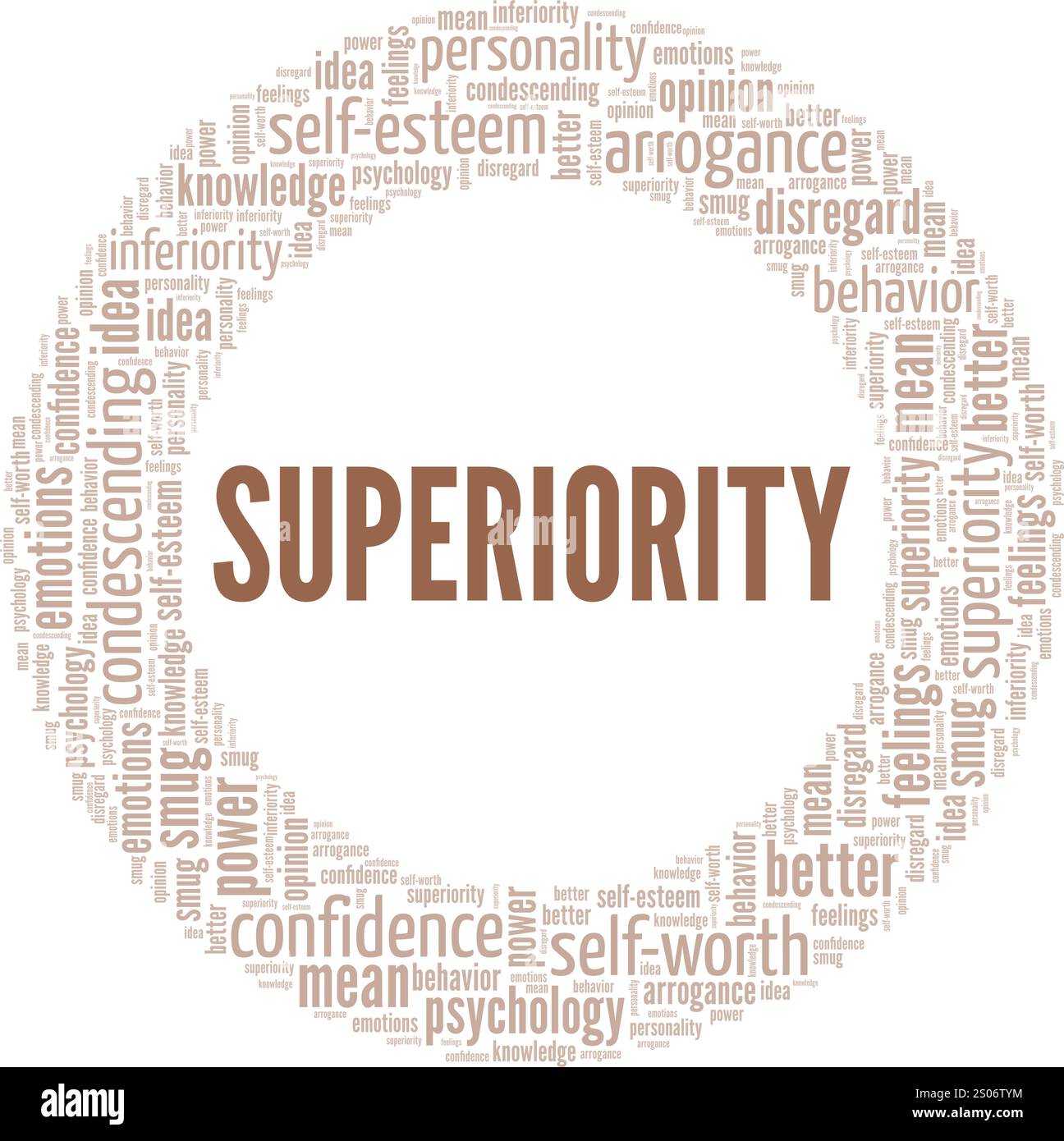 Superiority Complex word cloud conceptual design isolated on white ...