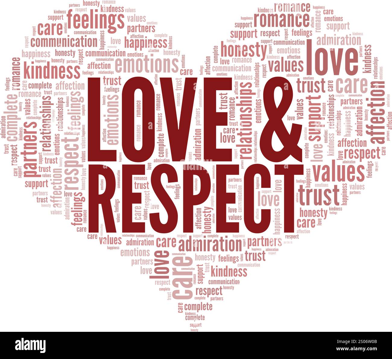 Love and Respect word cloud conceptual design isolated on white ...