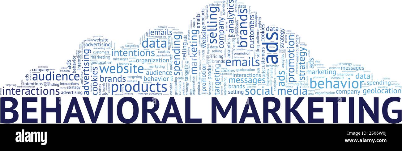 Behavioral Marketing word cloud conceptual design isolated on white ...