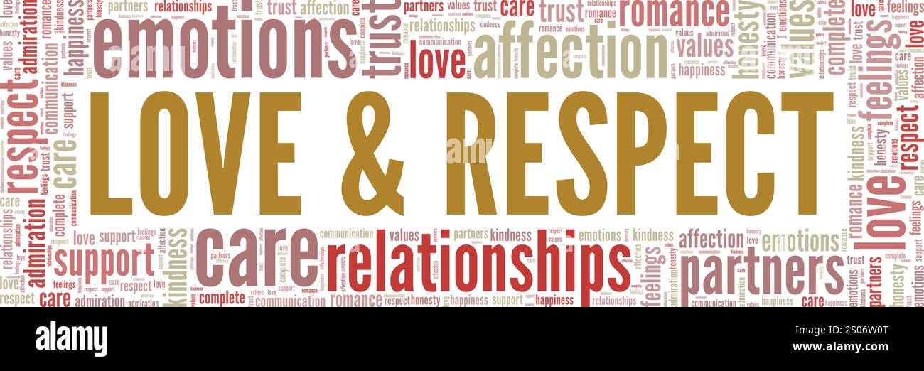 Love and Respect word cloud conceptual design isolated on white ...