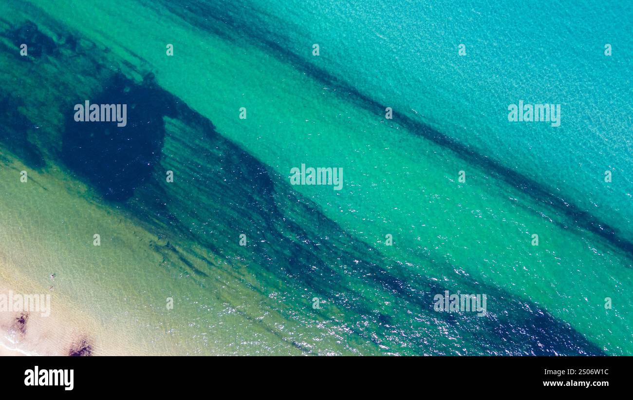 Beautiful Colored Ocean water in the Caribbean Aerial View Stock Photo ...