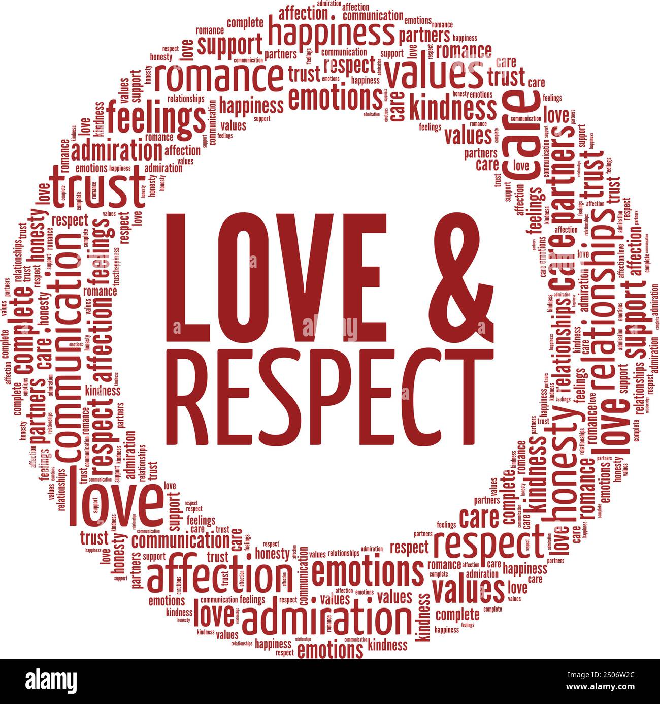 Love and Respect word cloud conceptual design isolated on white ...