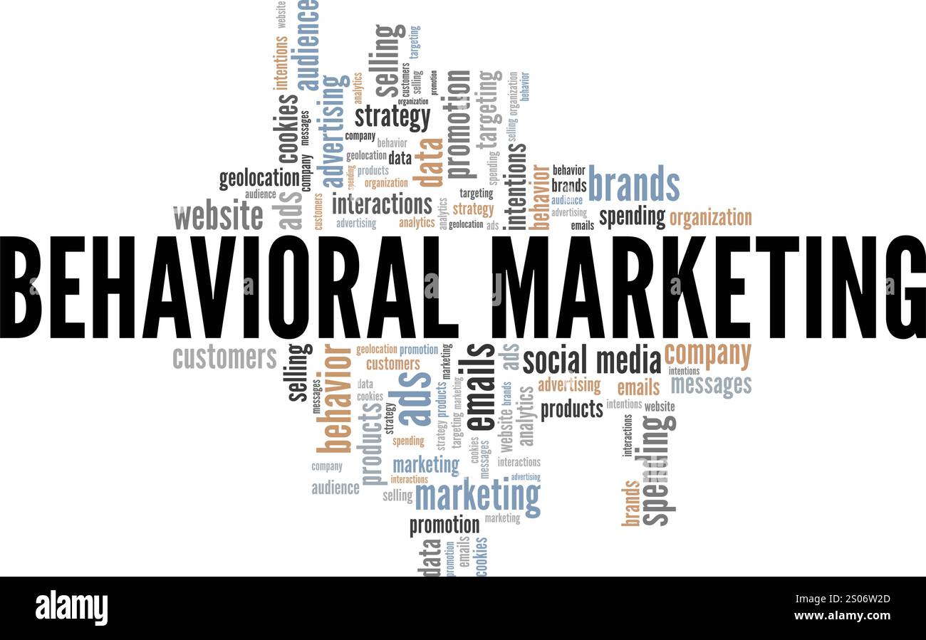 Behavioral Marketing word cloud conceptual design isolated on white ...