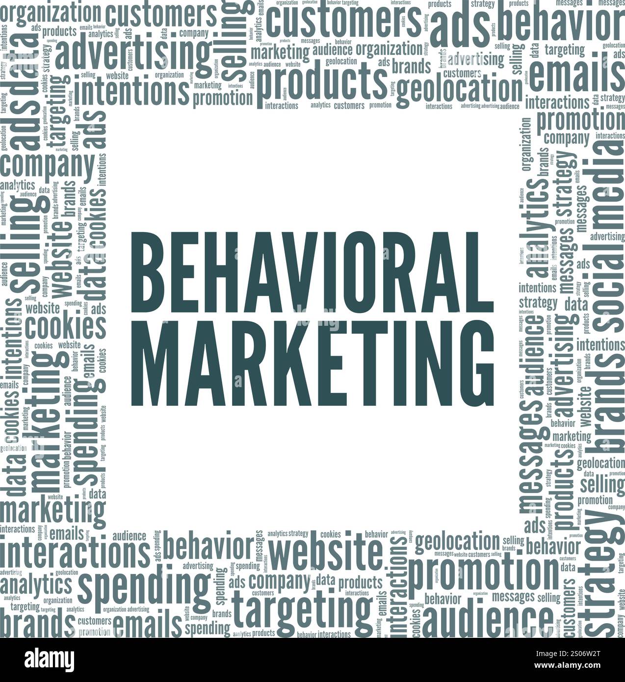 Behavioral Marketing word cloud conceptual design isolated on white ...