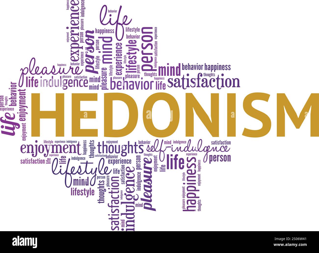 Hedonism word cloud conceptual design isolated on white background ...