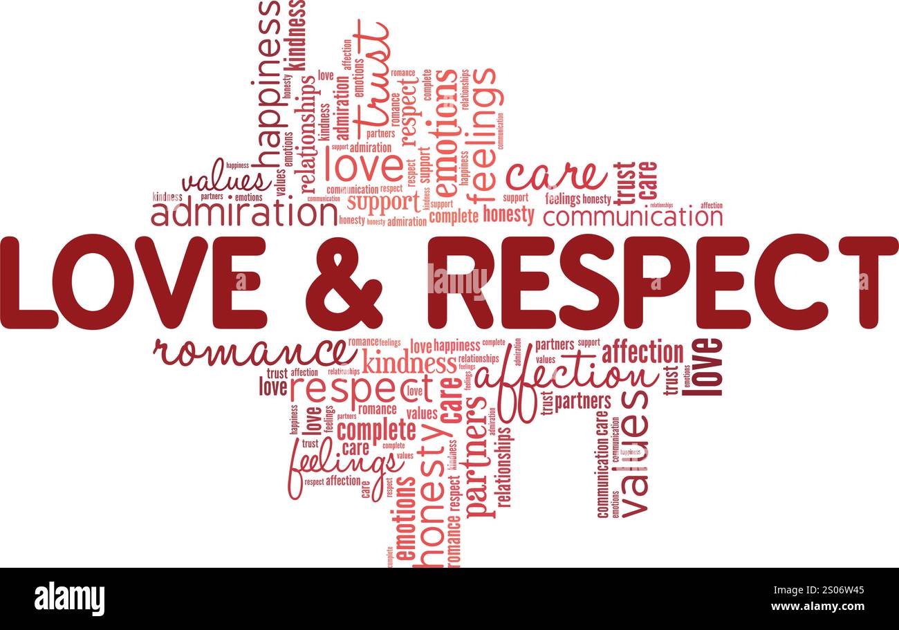 Love and Respect word cloud conceptual design isolated on white ...