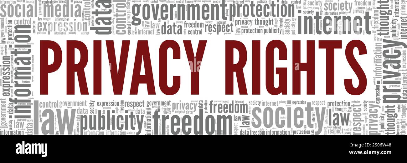 Privacy Rights word cloud conceptual design isolated on white ...